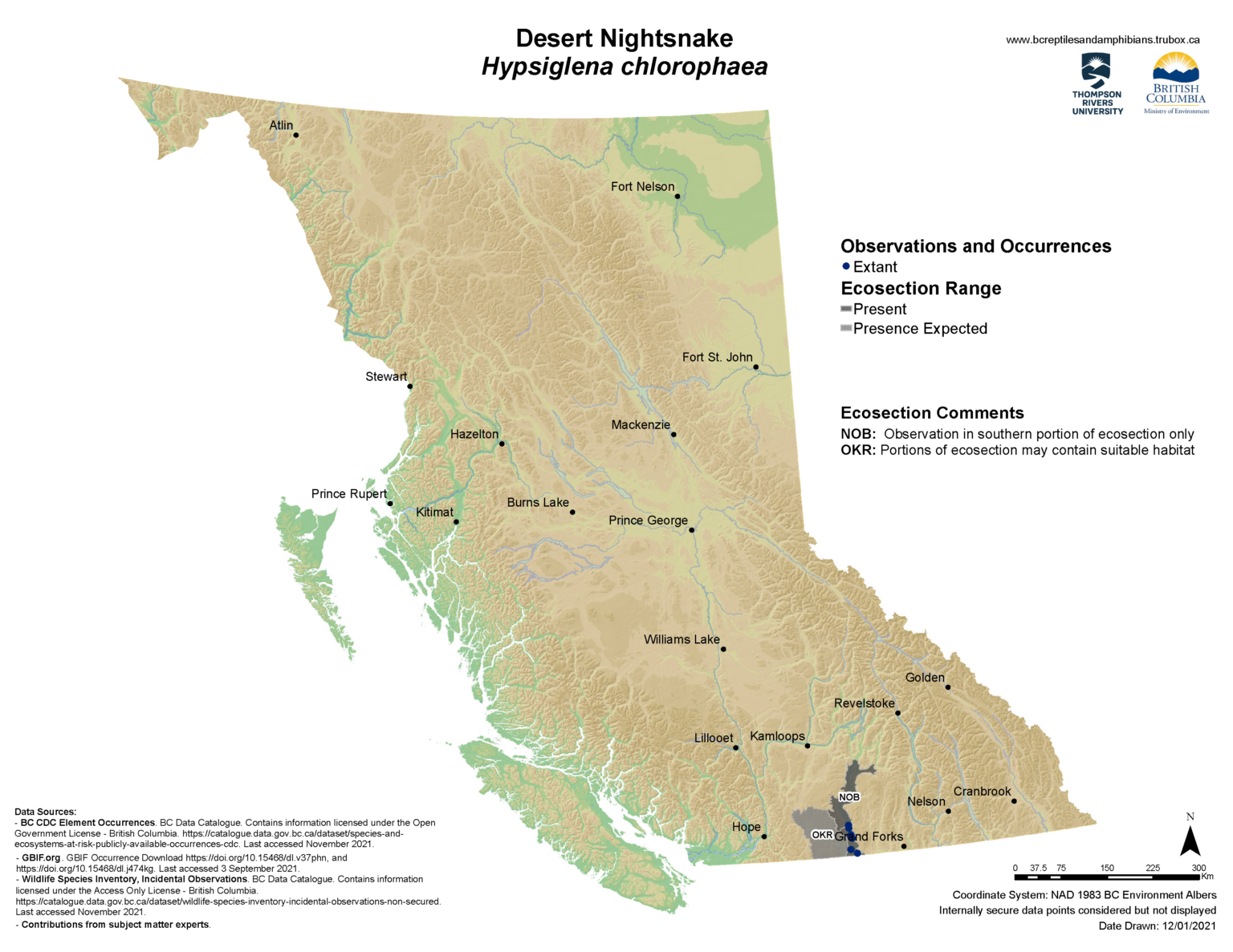 Range Maps - B.C. Reptiles & Amphibians