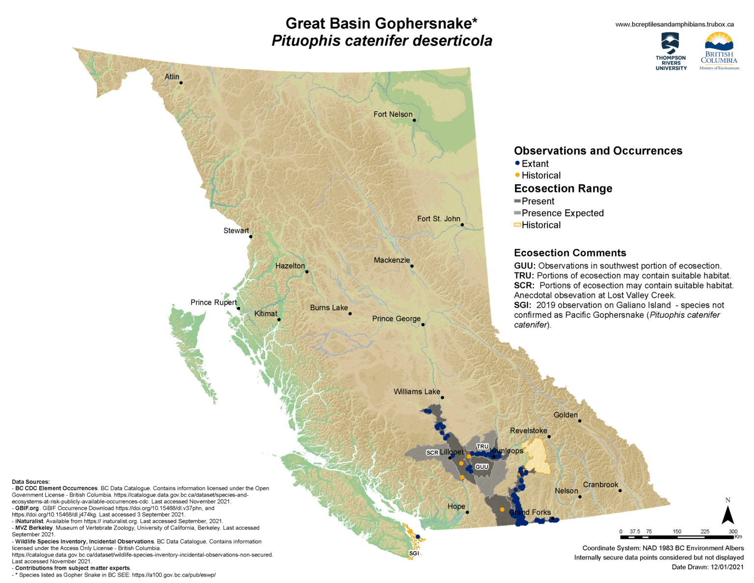 Range Maps - B.C. Reptiles & Amphibians