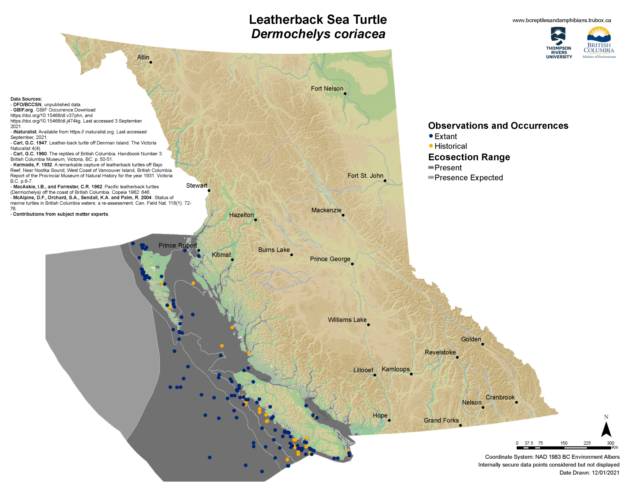 Range Maps - B.C. Reptiles & Amphibians