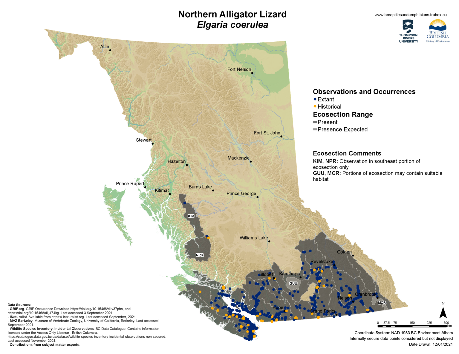 Range Maps - B.C. Reptiles & Amphibians