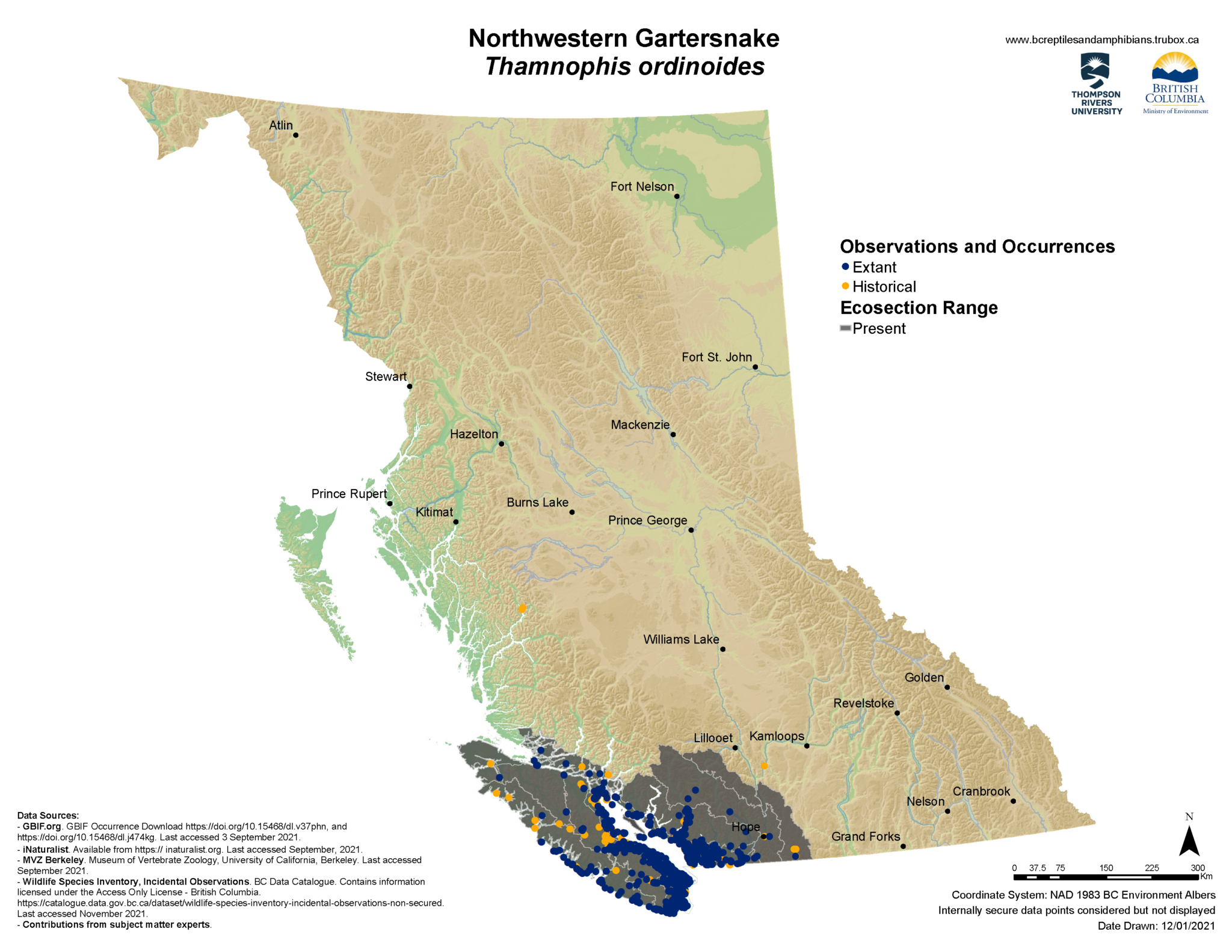 Range Maps - B.C. Reptiles & Amphibians
