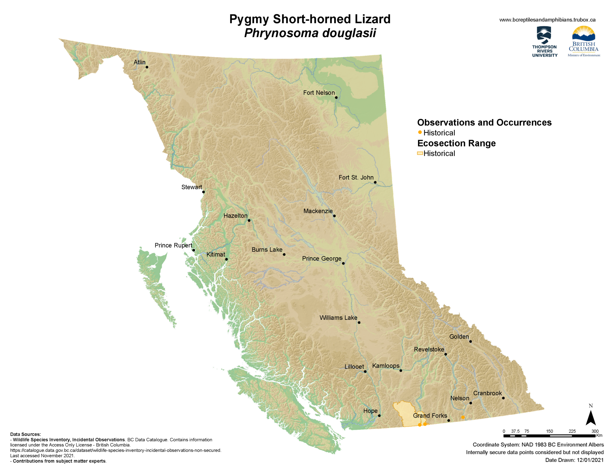 Range Maps - B.C. Reptiles & Amphibians