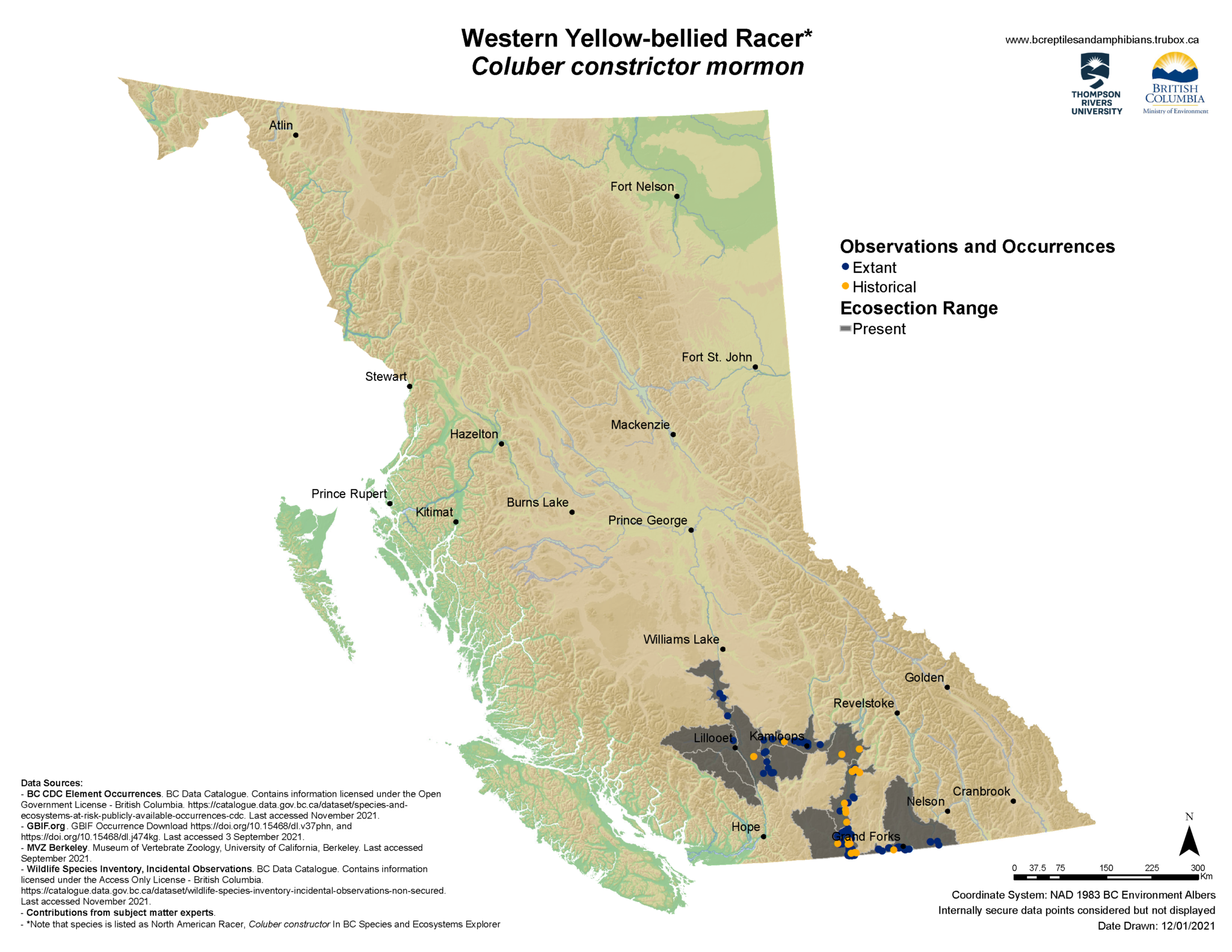 Range Maps - B.C. Reptiles & Amphibians