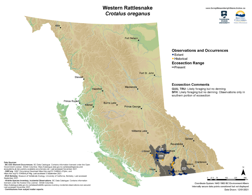 Range Maps - B.C. Reptiles & Amphibians