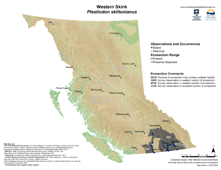 Range Maps - B.C. Reptiles & Amphibians