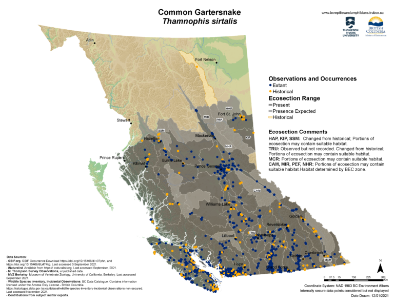 Range Maps - B.C. Reptiles & Amphibians